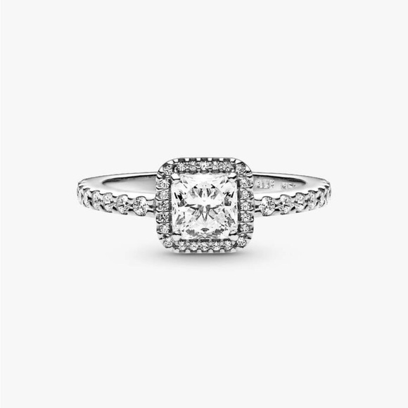 Pandora | Jewelry | Pandora Silver Square Halo Ring | Poshmark
